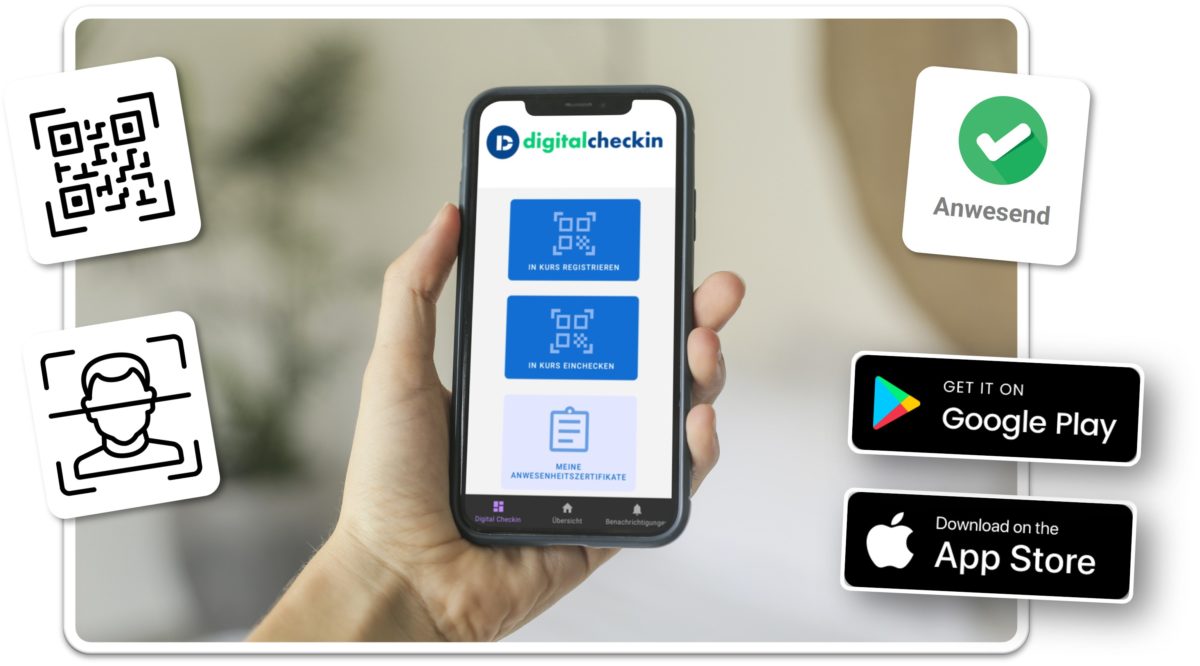Checkin App - Anwesenheiten per QR-Code oder NFC erfassen