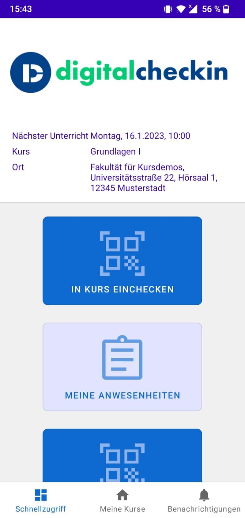 Anwesenheitszertifikat downloaden - DigitalCheckIn