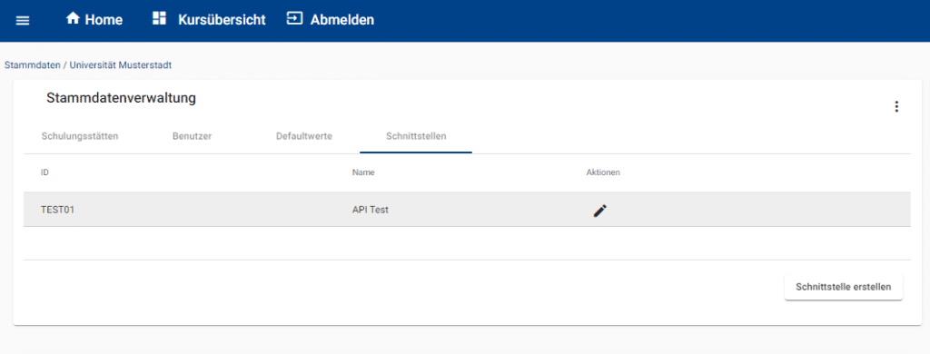 Einrichtung der Schnittstelle - DigitalCheckIn
