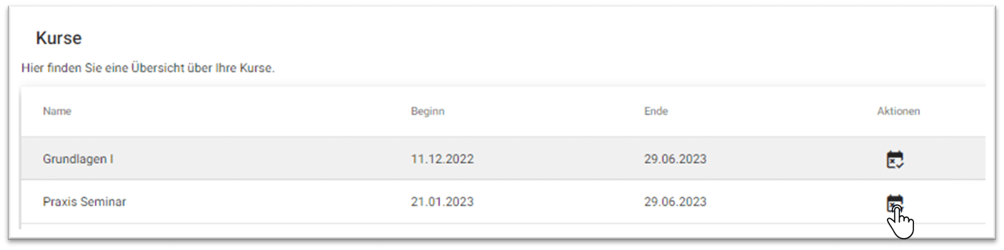 Tages-Checkin Code anzeigen - DigitalCheckIn